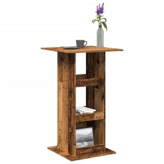 vidaXL Vidaxl - Table de bar avec rangement - Bois ding&eacute;nierie vieux bois - Dimensions 60x60x102 cm - 3 compartiments de rangement - Capacit&eacute; 75 kg