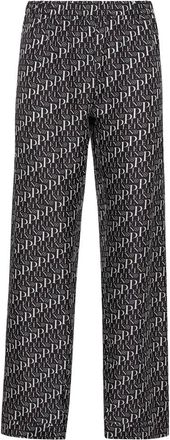 Philipp Plein Homme, Pantalons, Noir, Taille: S Pantalon de pyjama en soie pure &agrave; imprim&eacute; logo