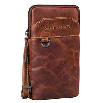 STILORD Tyrell Brusttasche Herren Leder Schultertasche mit Gürtelschlaufe Handytasche zum Umhängen Brustbeutel Crossbody Bag Vintage Gürteltasche, Farbe:saler