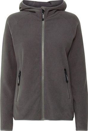 Oxmo Finja Damen Fleecejacke Sweatjacke Jacke mit Kapuze, Größe:XXL, Farbe:Pewter (185203)
