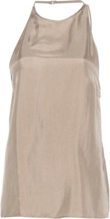 Alysi Femme, Tops, Gris, Taille: 34 FR D&eacute;bardeur en Soie &agrave; Fines Bretelles