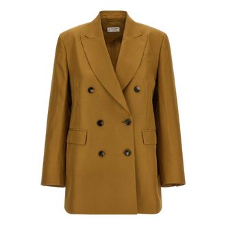 Alberto Biani Zweireihiger Sakko mit steigendem Revers - - Jackets - Damen - Braun - XS