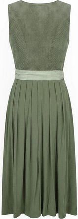N&uuml;bler Trachtenkleid Mididirndl Kira in Oliv - Rockl&auml;nge 65 cm