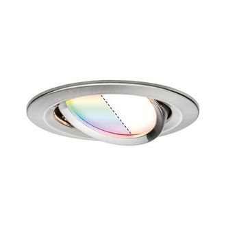 Paulmann 92964 Spot encastré LED Nova Plus Smart Home ZigBee rond orientable 1x2,5W RGBW gradable projecteurs enc. Acier brossé spot Alu zinc 2700K