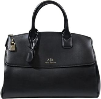 A|X Armani Exchange Femme, Sacs, Noir, Taille: ONE Size Sac à bandoulière en polyester noir avec détail de verrouillage
