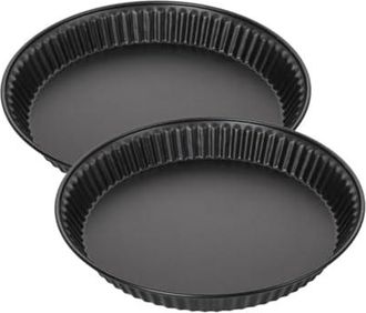 Zenker 9915150 Quicheform 2er Set, Lothringen, Kuchenform, 28 cm, Quiche-Form, Stahl, Schwarz, 28 x 4 cm