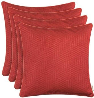 Brandsseller Lot de 4 Coussins dext&eacute;rieur 45 x 45 cm - Coussins d&eacute;coratifs imperm&eacute;ables avec Passepoil en Structure alv&eacute;olaire - Outdoor pour Jardin, Balcon, Terra