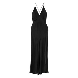Anine Bing Silk Slip Dress - Femme - Robes - Noir - Taille: 38 FR