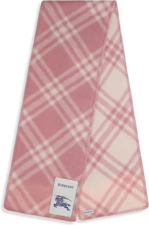 Burberry Check Merino Wool Scarf - Pink