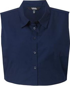 Ulla Popken Femme Grandes tailles Col de chemisier, plastron, patte de boutonnage, à porter sous un vêtement bleu marine 46+ 808920130-46+