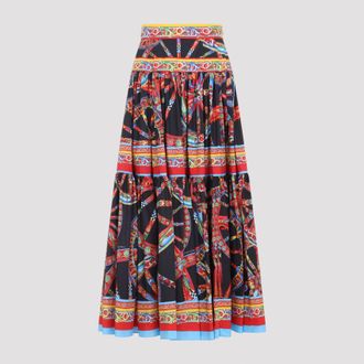 Dolce & Gabbana Popeline Midi Carretto Skirt