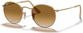 Ray-Ban Round Metal Sonnenbrillen Gold Fassung Braun Glas 50-21