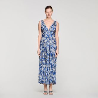 Sandro Robe longue &agrave; imprim&eacute; floral