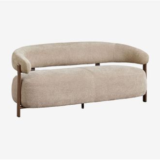 Sklum 2-Sitzer-Sofa aus Chenille-Stoff und Eisen Jolie Braun Dunkles Holz
