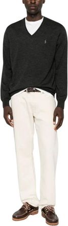 Polo Ralph Lauren Homme, Pulls, Gris, Taille: L Pull col en V