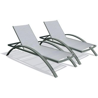 DCB Garden Dcb Garden - barcelona - Set mit 2 Sonnenliegen, Aluminium und Textilene