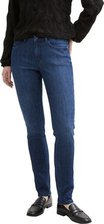 Tom Tailor Damen Alexa Slim Jeans mit Glitzer-Effekt, 10136 - Dark Blue Denim, 31/30