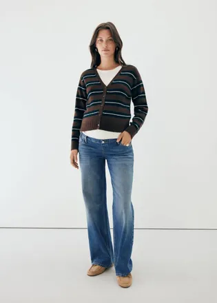 Mango Jean de grossesse droit bleu fonc&eacute; - Femme - 34 - MANGO