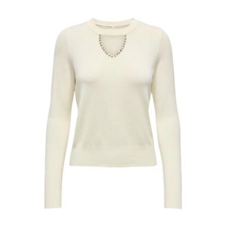 Only Only, Femme, Pulls, Beige, Taille: 40 FR Pull Tricot Col Rond Manches Longues