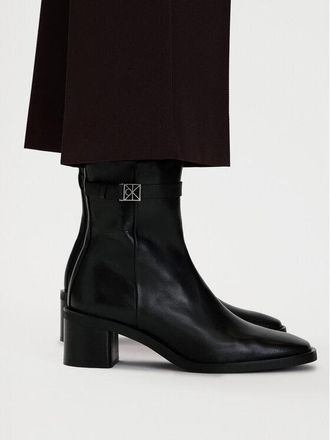 Calvin Klein Stiefeletten Block Heel Ank Boot Lth Hdw HW0HW03171 Schwarz