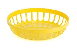 Kimmel Schale Brötchenschale Obstschale Servierkörbchen Brotschale Brotkorb, Mehrweggeschirr, bruchsicher stapelbar, Kunststoff, Farbe Gelb