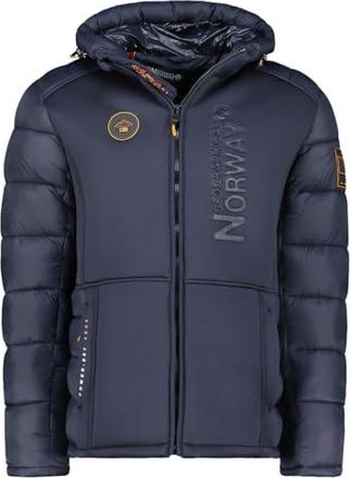 Geographical Norway Bafare Men - Parka Longue Chaude Homme Automne Hiver - Manteau Impermeable Deperlant - Veste Capuche Fourrure Outdoor - Blouson Coupe Vent - Hommes (M