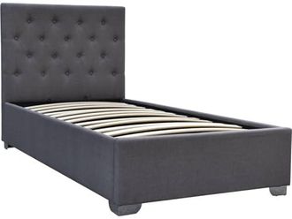 Habitat et Jardin Tino Lit Simple avec Coffre, 90cm x 190cm, Gris