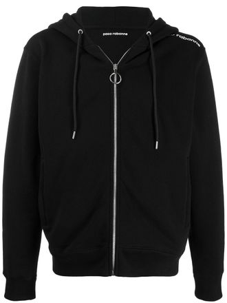 Paco Rabanne veste zipp&eacute;e &agrave; logo imprim&eacute; - Noir