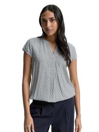 Tom Tailor Tom Tailor Damen 1045238 Bluse, 38005 - Green White Tile Minimal, 38 EU