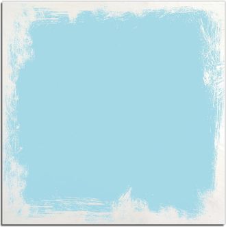 Wallario Wandbild aus Holz Pastellblau - 40 x 40 cm in Premium-Qualität: Brillante Farben