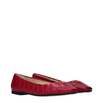 Jimmy Choo London Womens Pink Leather Ballet Flats
