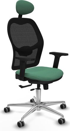Piqueras y Crespo B&uuml;rostuhl mit 2D-Armen, h&ouml;henverstellbarer Lendenwirbelst&uuml;tze und festem Kopfteil, ausgestattet mit Syncro/Traslack und injiziertem Schaumstoff, Schwa