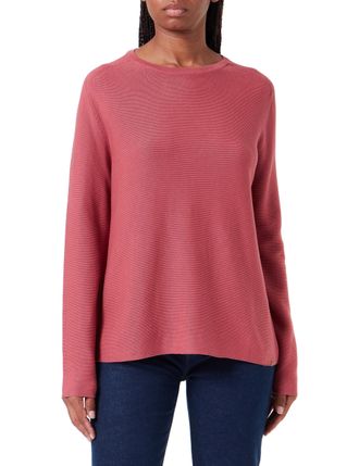 Camel Active Damen Strickpullover aus Reiner Baumwolle Rot-Braun, Womenswear-S
