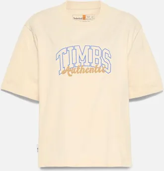 Timberland Varsity Kurzarm-T-Shirt mit Grafik f&uuml;r Damen in Beige, Damen, Beige, Gr&ouml;&szlig;e
