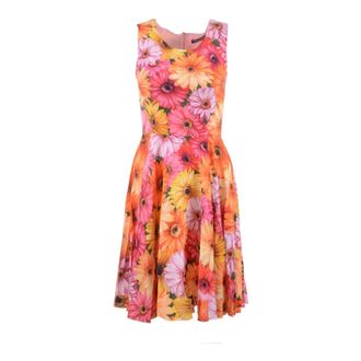Dolce & Gabbana Femme, Robes, Orange, Taille: 36 FR Robe Mi-Longue pour Femmes Daisies