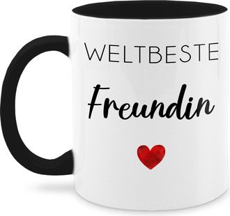 Shirtracer Tasse Tassen 325ml - Weltbeste Freundin | Geschenkidee f&uuml;r die beste Freundin der Welt - 325 ml - Schwarz - ever geschenke freundschaft freundinnen fr