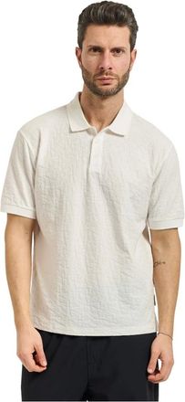 A|X Armani Exchange Homme, Tops, Blanc, Taille: 2XL Polo Jacquard en Coton Merceris&eacute;