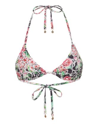 Philipp Plein Swimwear Top Triangle Bra Chain Flower
