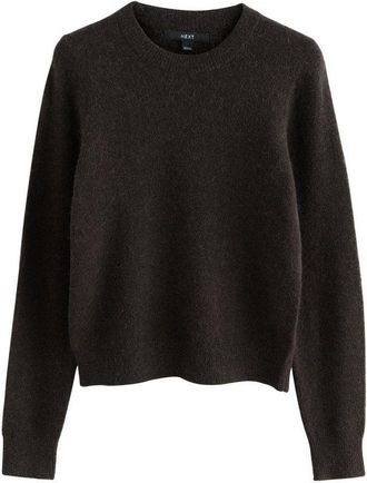 Next Strickpullover Lang&auml;rmeliger Rundhalspullover mit Alpaka (1-tlg)