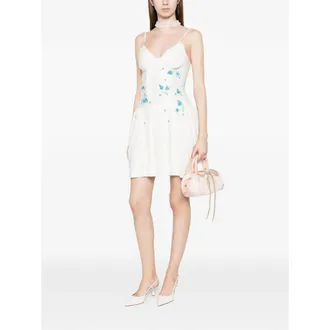 Shushu/Tong Floral-Embellished Linen Dress - White