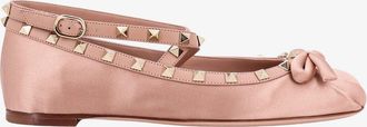 Valentino Garavani Satin ballerinas with iconic studs - VALENTINO GARAVANI - gender_Woman