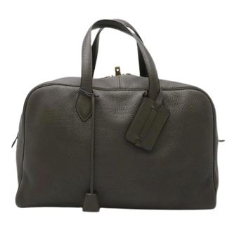 Herm&egrave;s Pre-owned Victoria 43 Sac de Voyage en Taurillon Cl&eacute;mence - unisex - Pre-owned - Vert - Taille: ONE Size