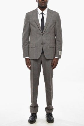 Corneliani CC COLLECTION District Check Anzug aus reiner Schurwolle mit klassischem Revers Corneliani