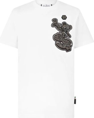 Philipp Plein T-Shirt Rundhalsausschnitt Ss Teddy - - Tops - Herren - Wei&szlig; - 2XL