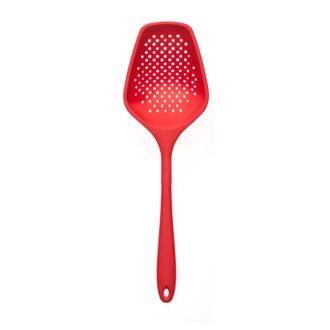 Kochblume Seihschaufel | Premium-Silikon | Hitzebeständig | Spülmaschinenfest | 35cm | Farbe: rot