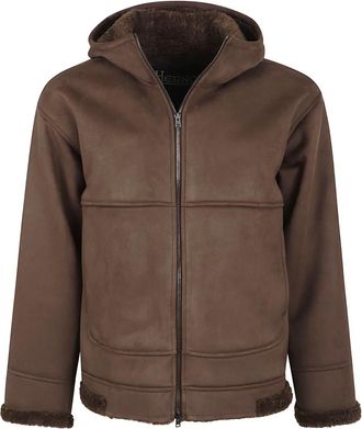 Herno Homme, Vestes, Brun, Taille: M Veste en daim avec capuche