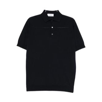 Lardini Homme, Tops, Bleu, Taille: M Polo en maille boutonn&eacute;