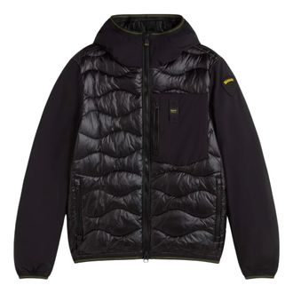 Blauer Homme, Vestes, Noir, Taille: 2XL Doudoune &agrave; capuche avec surpiq&ucirc;res ondul&eacute;es