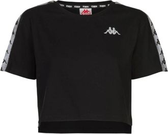 Kappa Reflektierendes Daisy Cropped T-Shirt Schwarz - - Tops - Damen - Schwarzk - XL