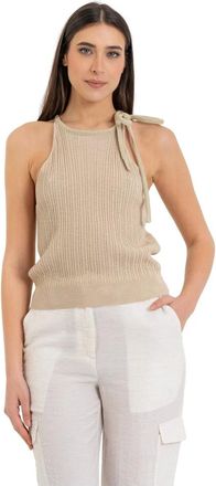 Kocca Femme, Tops, Beige, Taille: 38 FR Ribbed Sleeveless Top